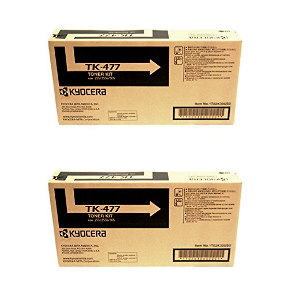 Kyocera TK-477 (TK477) Black Toner Cartridge 2-Pack for FS-6525MFP, FS-6530MFP