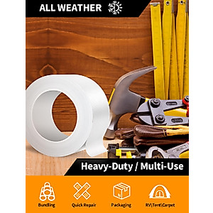 Duct Tape Heavy Duty 2in/105ft/35yd Water Resistant, Tear by Hand with No Residue Strong Adhesive Duct Tape for General Repairs and Professional Use (Gray, 2-Inch by 35-Yards (1-Pack))