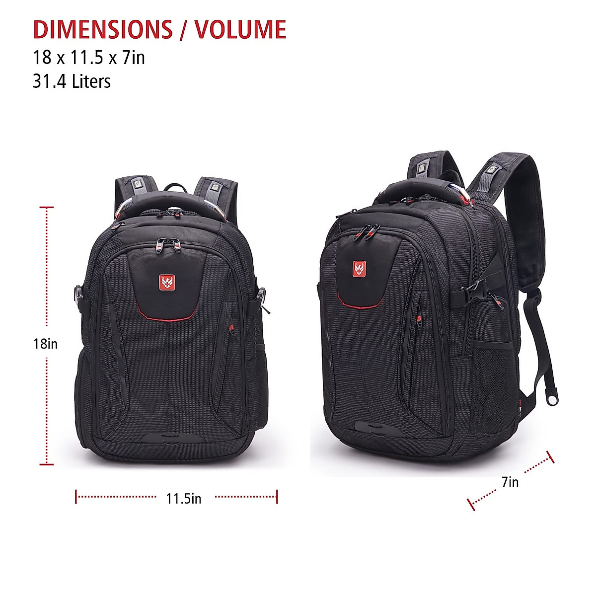 Swiss Eagle TSA-friendly SmartScan Laptop Backpack with USB Port and Shoe Compartment designed to fit 15-inch Notebook