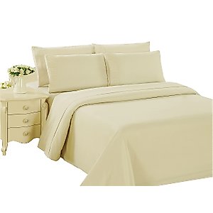 Marina Decoration Ultra Soft Silky Zipper Solid Rayon Derived from Bamboo All Season 3 Pieces Duvet Cover Set with 2 Pillowcases, Ivory Color King Size