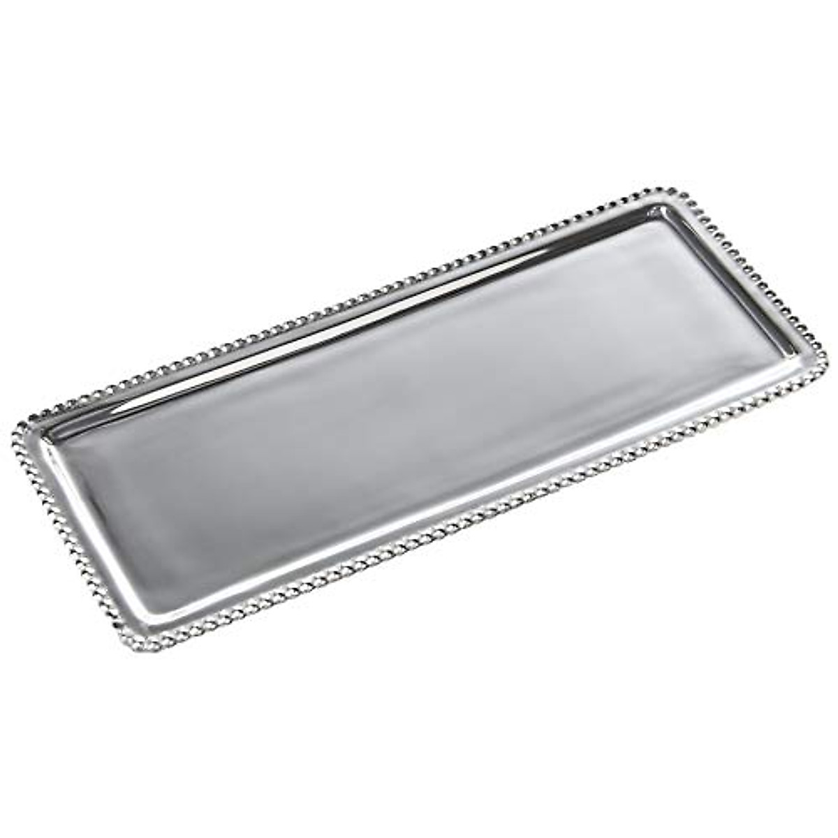 Mariposa Beaded Long Tray, One Size, Silver