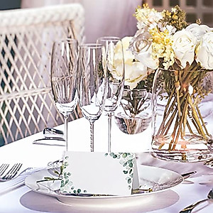 100 Pack Watercolor Place Cards for Wedding Greenery Seating Place Cards Tented Blank Table Cards Printable Tent Cards Folding Name Cards for Party Dinner Bridal Baby Shower, 3.5 x 4 Inch (Fresh)