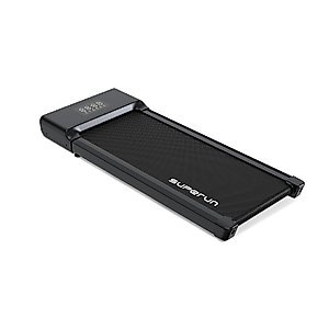 SupeRun Under Desk Treadmill, Walking Pad, Portable Treadmill with Remote & APP Control and LED Display, Quiet Walking Jogging Machine for Office Home Use (Black02)