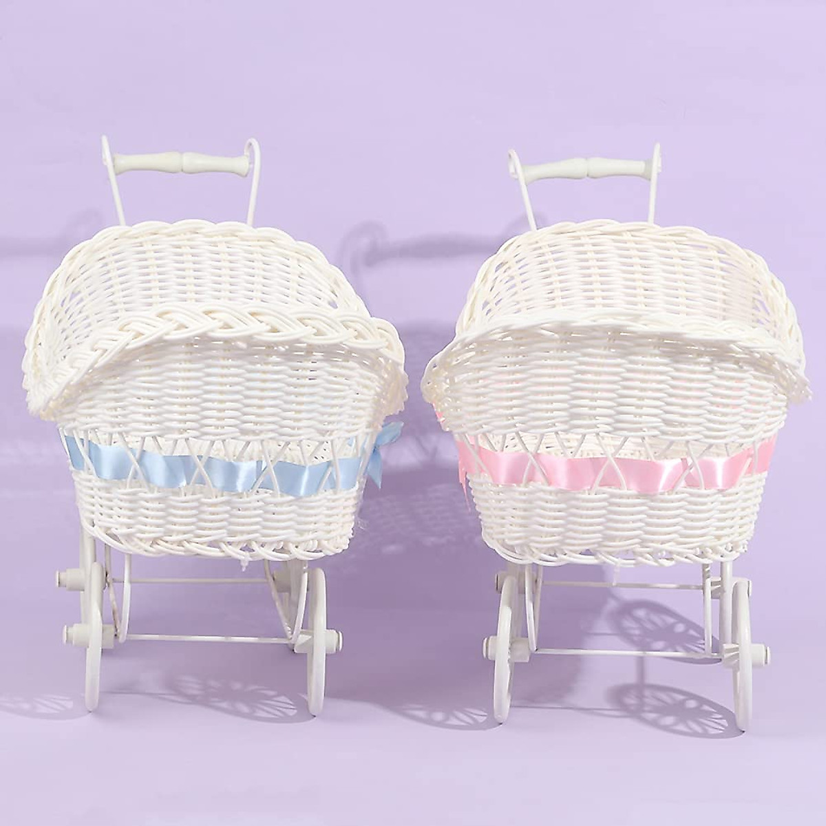 Large Tricycle Artificial Flower Vase Plant Stand-Rattan Basket Handmade Tricycle Planter Garden Decor,Bike Bicycle Pot for Weddings Home Decor Props Gift Table Centerpieces Arrangement Ornament