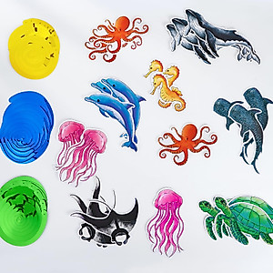 WERNNSAI 24 Pcs Ocean Party Hanging Swirls - Ocean Theme Party Decorations Sea Animals Ceiling Streamers Decor for Boys Kids Summer Under The Sea Baby Shower Birthday Party Supplies Wall Window Decors