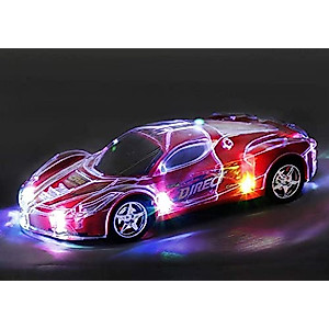 Haktoys Remote Control Light Up Cars 2-Pack Upgraded 2.4GHz RC Racing Sports Cars 1:24 Scale Radio Controlled Toy Vehicles with Bright and Colorful Flashing Lights - Two Players Can Play Together