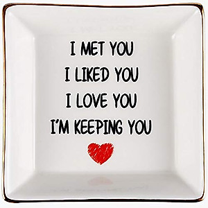 AREOK Wife Mothers Day Gifts for Wife Gifts from Husband, Happy Anniversary - Romantic Gifts for Wife Her, Best Wife Birthday Gifts, Ring Dish Holder, Jewelry Tray, Trinket Dish, I Love You