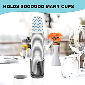 Transparent Black Bathroom Cup Dispenser for 3-4 oz Cups Pack of 1(No Cups Included)