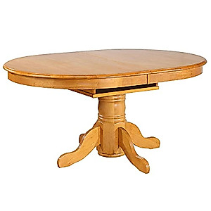 Sunset Trading Pedestal Butterfly Leaf Table, 66", Light Oak Finish