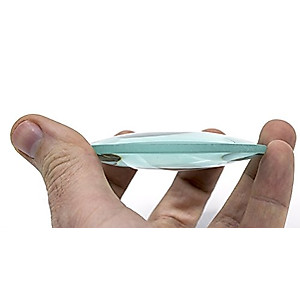 Double Convex Lens, 100mm Focal Length, 3" (75mm) Diameter - Spherical, Optically Worked Glass Lens - Ground Edges, Polished - Great for Physics Classrooms - Eisco Labs