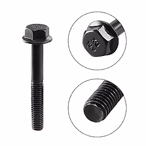 uxcell M6-1x45mm Hex Serrated Flange Bolts 10.9 Grade Carbon Steel Screws 10pcs