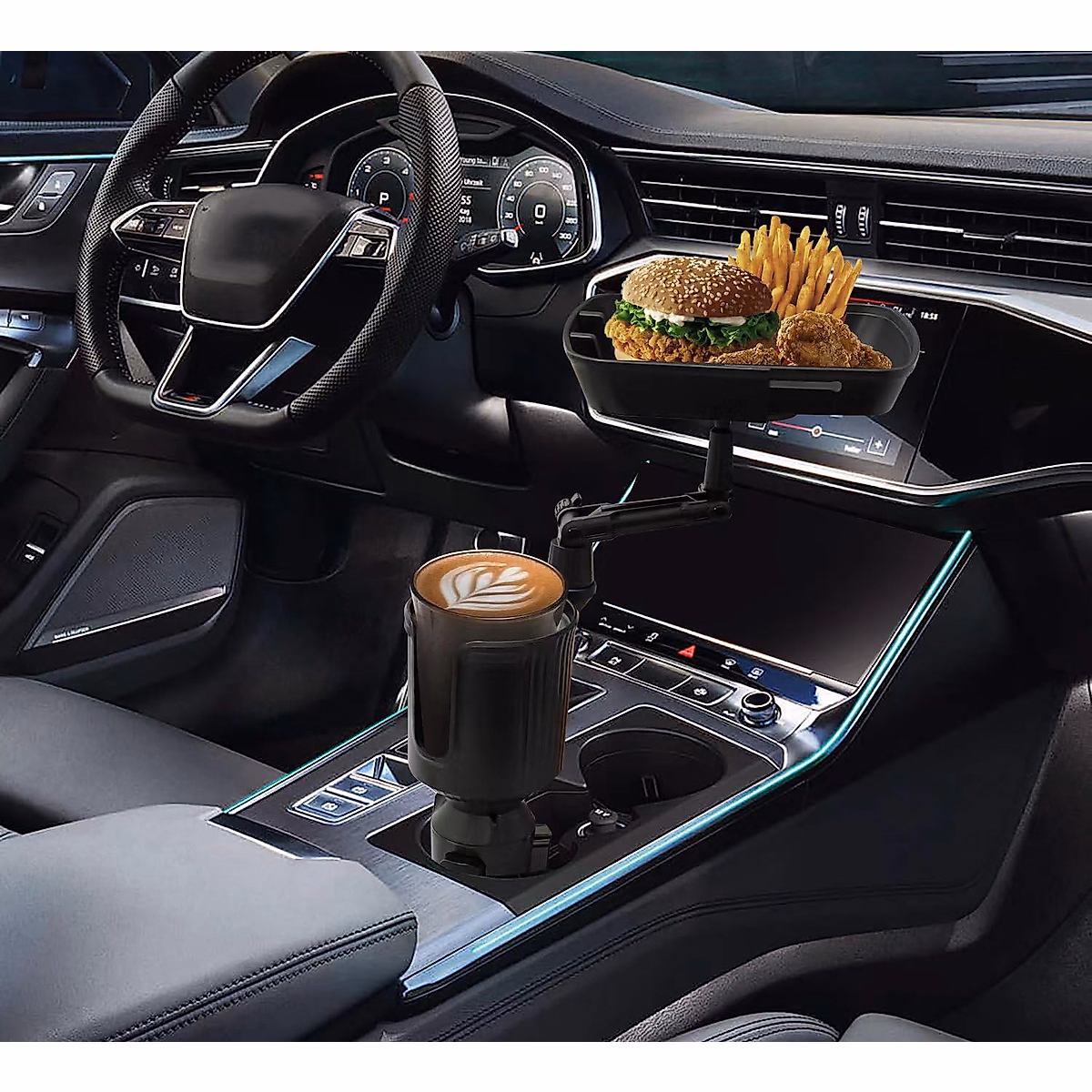 Multifunctional Car Cup Holder Tray For Car Food Tray For Eating Cupholder Extender Holder For Car Expandable Cup Holder For Car Extra Cup Holder Eating Tray Adjustable Table Expander Swivel