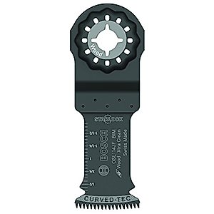 BOSCH OSL114JF 1-Piece 1-1/4 In. Starlock Oscillating Multi Tool Wood Curved-Tec Bi-Metal Xtra-clean Plunge Cut Blade for Applications in Cutting Hardwood