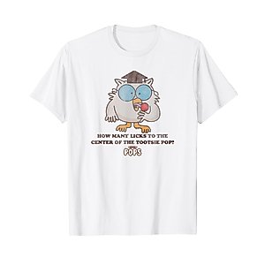 Tootsie Roll Pop Owl How Many Licks To The Center T-Shirt