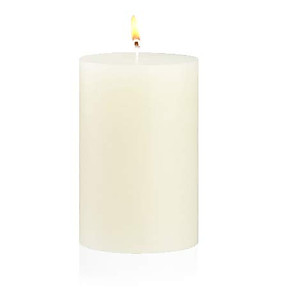 Mister Candle - 4 Inch x 6 Inch Ivory Pillar Candle Unscented Solid Color Hand Made with Cotton Wicks, Dripless