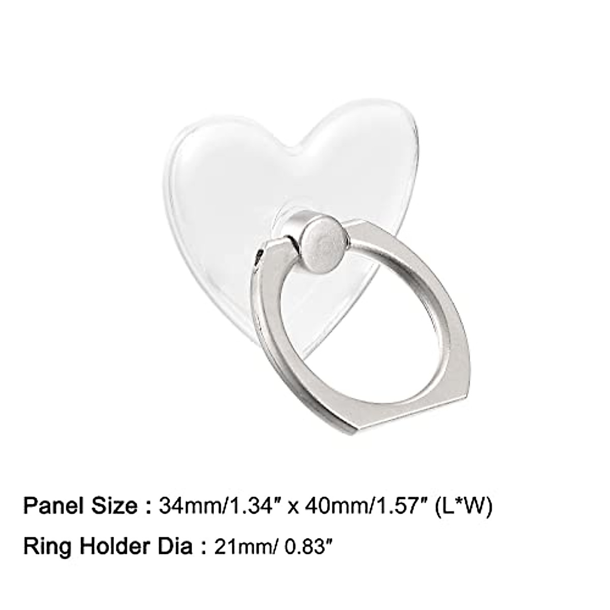 uxcell Transparent Phone Ring Holder, Clear Finger Grip Stand for Phone, Case, Tablet (Heart Shape)
