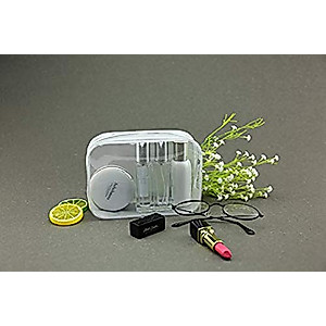 BEFORYOU 6 Pack Clear Toiletry Carry Pouch with Zipper Portable Plastic Waterproof Cosmetic Bag TSA Approved for Vacation Travel Bathroom and Organizing (White, Small)