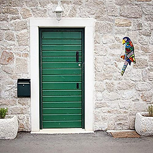 Zcaukya Wall Decor Hanging for Indoor Outdoor Home Bedroom Office Garden (Parrot Blue)