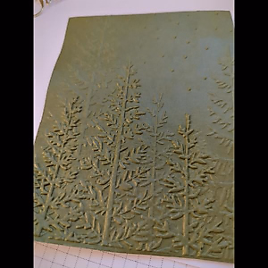 KWELLAM 3D Merry Christmas Snowfall Tree Woodland Background Plastic Embossing Folders for Card Making Scrapbooking and Other Paper Crafts 3080401