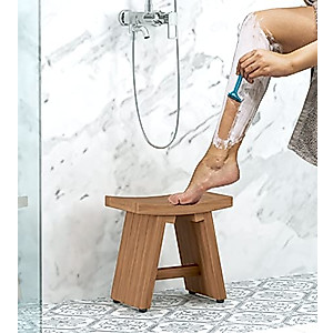 AquaTeak 13" Asia Teak Shower Foot Stool