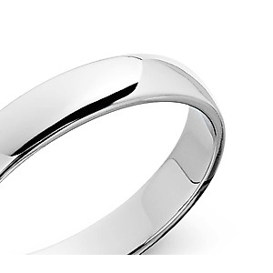 4mm Sterling Silver High Polish Plain Dome Tarnish Resistant Comfort Fit Wedding Band Ring Sizes 6-12 (10)