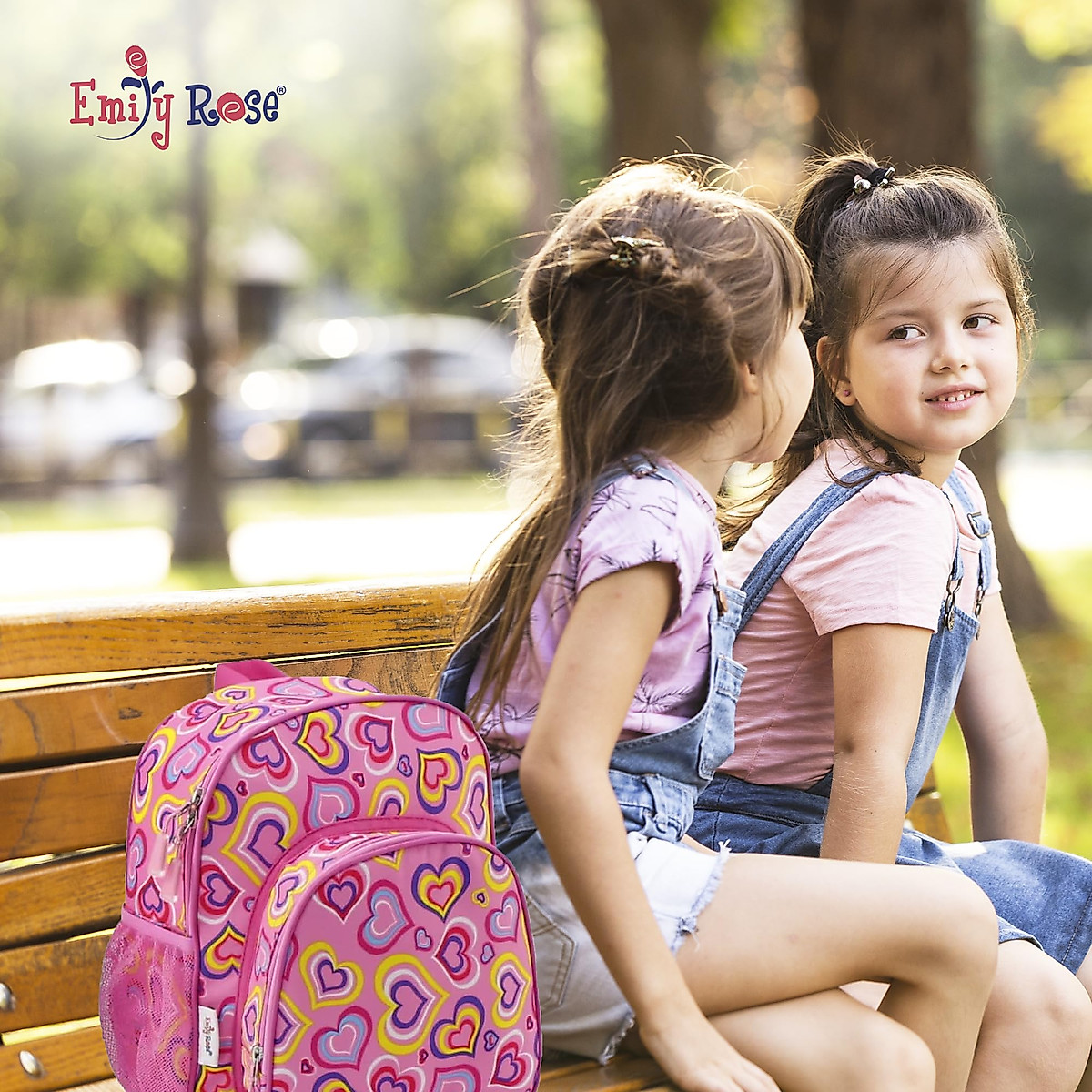 Emily Rose 12.5-Inch Back Pack Girls | Toddler Bag Perfect for Preschool and Travel | Features Padded Back and Adjustable Straps | BONUS: Includes matching notebook and 2 pencils! (Playful Hearts)