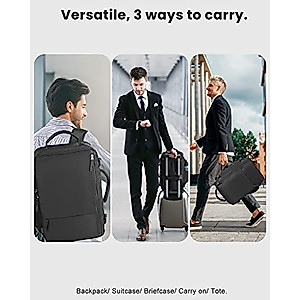 Snoffic Premium Travel Backpack, Carry on Backpack for Men Women Airline Approved, Black 17 Inch Carry-on Backpack, Waterproof Daypack Travel Essential for Work Business Hiking Traveling Gym Casual Bookbag (Black)