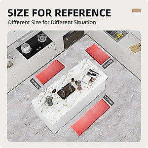 KOKHUB Kitchen Mat,1/2 Inch Thick Cushioned Anti Fatigue Waterproof Kitchen Rug, Comfort Standing Desk Mat, Kitchen Floor Mat Non-Skid & Washable for Home, Office, Sink,17.3"x28"- Red