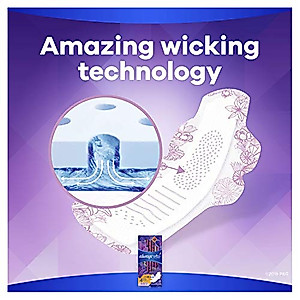 ALWAYS Radiant, Size 4, Overnight Sanitary Pads With Wings, Scented, 20 Count