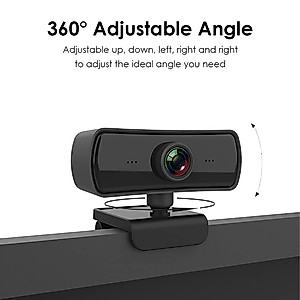 Wisoqu 1080P Business Webcam with Noise Cancelling Microphone, 3.26mm Focal Length 110° Wide Angle Lens HDMI USB PTZ Camera for Video Calls Conference, for Win7/Win8/Win10, for iOS OS/Vista/Linux
