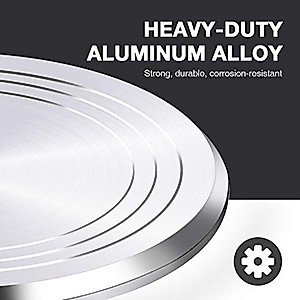 Puroma Aluminium Alloy Rotating Cake Turntable 12'' Revolving Cake Stand with Non-Slipping Silicone Bottom, Ideal Cake Decorating Supply for Cake Decorations, Pastries and Cupcakes