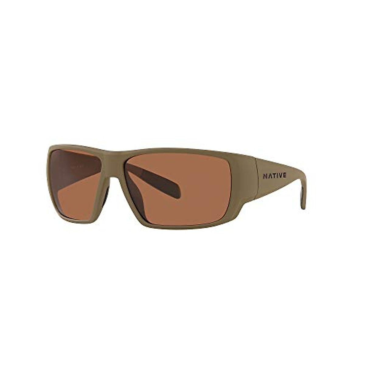 Native Eyewear Sightcaster Polarized Rectangular Sunglasses, Desert Tan/Bronze, 64 mm