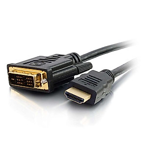 C2G DVI to HDMI Cable, HDMI Adapter, DVI-D Male to HDMI Male, 1080p, Gold Plated for PS4 & PS3, 6.56 Feet (2 Meters), Black, Cables to Go 42516