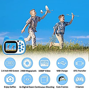 Kids Digital Camera for Girls and Boys, 1080P HD Dual Lens Video Recorder Toddler Camera with 32G SD Card, Cute Childrens Selfie Camera for Kids as Christmas, Birthday, Festival Gifts(Unprintable)