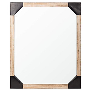 Truu Design Decorative Rectangular Solid Rectangular Wall Mirror, 16 x 20 inches, Beige
