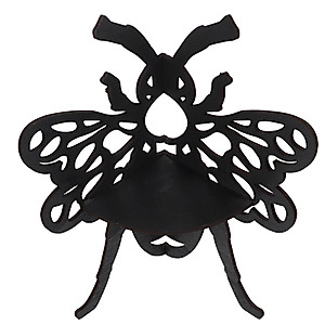Amosfun Bee Corner Shelf, Butterfly Wall Corner Shelf Wood Floating Shelves Crystal Display Shelf Boho Wall Shelves for Bedrooms Bathroom Kitchen Living Room Decor Black