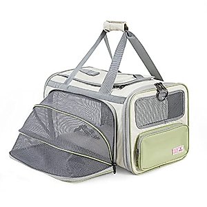 Pawaii Cat Carrier with ID Tag, TSA Airline Approved Cat Carrier, Soft Sided Collapsible Pet Travel Carrier, Foldable Cat Travel Bag, Protable, Comfortable, Convenient Pet Travel Carrier