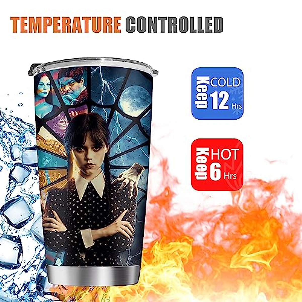 Insulated Stainless Steel Tumbler Cup 20oz with Lid,Straws Double Wall Vacuum Reusable Travel Mugs for Hot/Iced Coffee Tea Wine