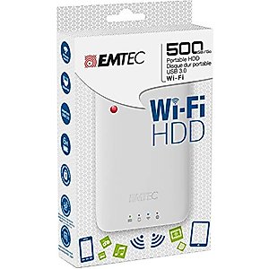 Emtec 500 GB USB 3.0 Wi-Fi Portable HDD (ECHDD500P600)