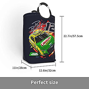 Ryan Blaney 12 Large Laundry Basket Laundry Hamper Bag Washing Bin Clothes Bag Collapsible Tall with Handles Waterproof Bathroom College Essentials Storage for College Dorm, Family
