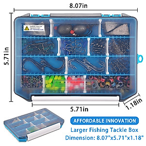 Saltwater Surf Fishing Tackle Kit Fishing Gear Tackle Box with Tackle Included Fish Finder Rigs Pompano Rig Pyramid Sinker Weight Fishing Hook Swivels Fishing Beads Accessories (198pcs)