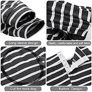 Paipeper Dog Surgery Recovery Suit for Female Male Puppy,Dog Bodysuit Long Sleeve Prevent Shedding and Licking Wound,Dog Pajamas,E-Collar Cone Alternative(Black White stripe-2xl)
