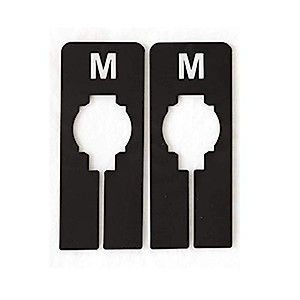 NAHANCO QSDBWKIT3, Black Rectangular Clothing Size Dividers with White Print for XXS-XXL, 1 Blank, Kit of 16 (7 Sizes and 1 Blank, 2 of Each)