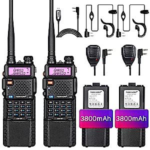 TIDRADIO GM-5R GMRS Radio, Two Way Radio GMRS Repeater Capable, with 3800mAh Battery, Dual Band Scanning Receiver and NOAA Weather & Alarm GMRS Handheld Radio(2 Pack)