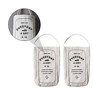 Cabilock 2PCS Wall Mount Grocery Bag Dispenser Linen Kitchen Grocery Plastic Bag Holder Farmhouse Hanging Storage Organizer Basket for Bathroom Home White