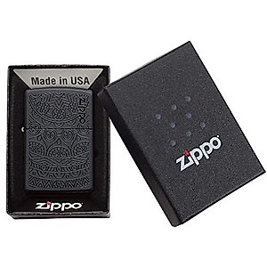Zippo Tone on Tone Design Black Matte Pocket Lighter
