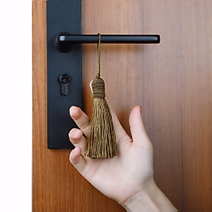 Fenghuangwu 30 Pieces Handmade Sewing Tassels for Crafts 5.7inch Silky Soft Tassels with 2.6inch Cord Loop for DIY Craft Accessory Decoration (Dark Coffee, 12 Pack)