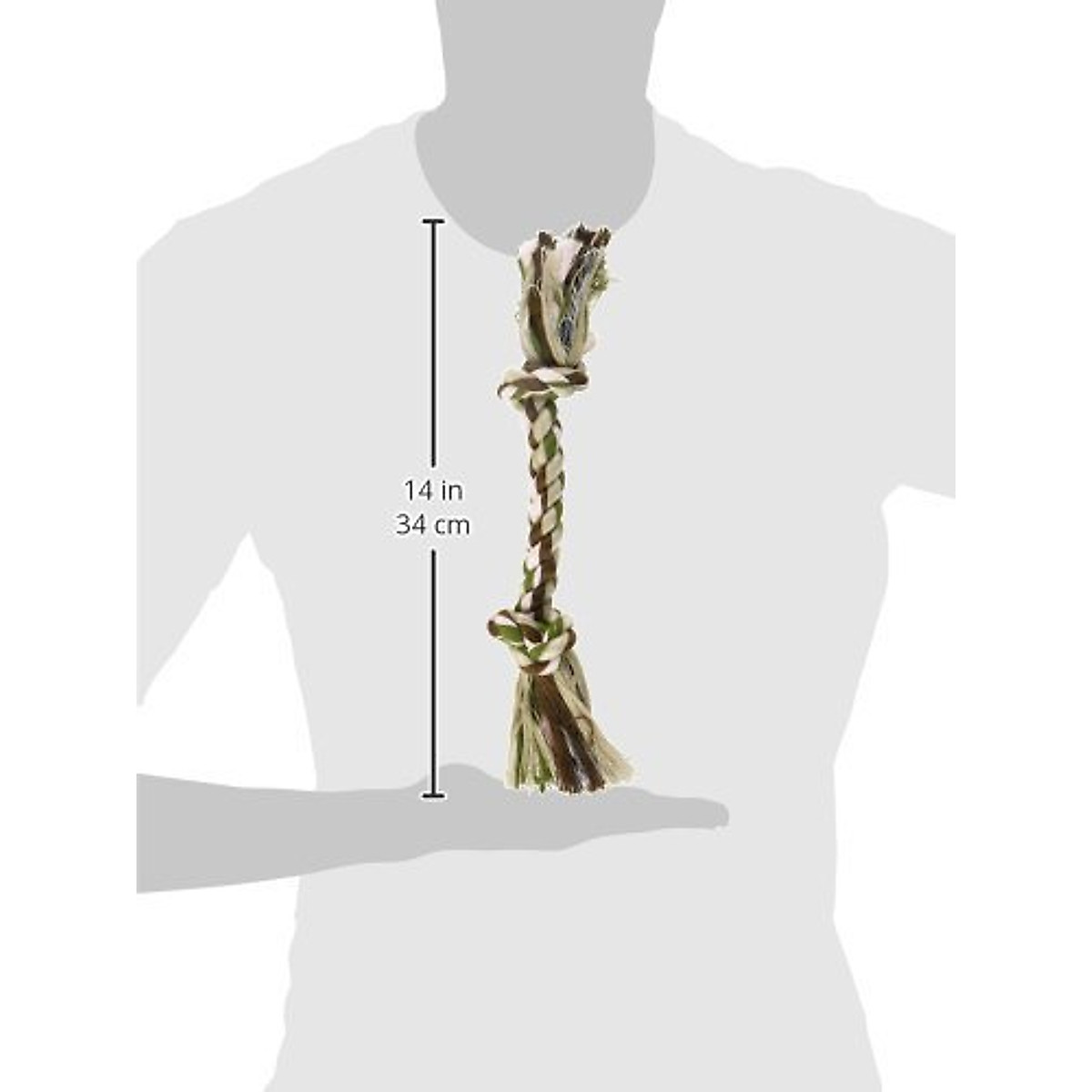 Petmate Booda Two Knot Rope Bone, Multicolored, Medium