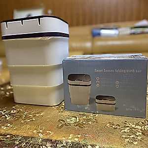 9.5L Collapsible Smart No Touch Trash Can, Refuse Bin, Waste Basket, Waste Bin for Kitchen Bathroom,Living Room,Bed Room,Office (Green)