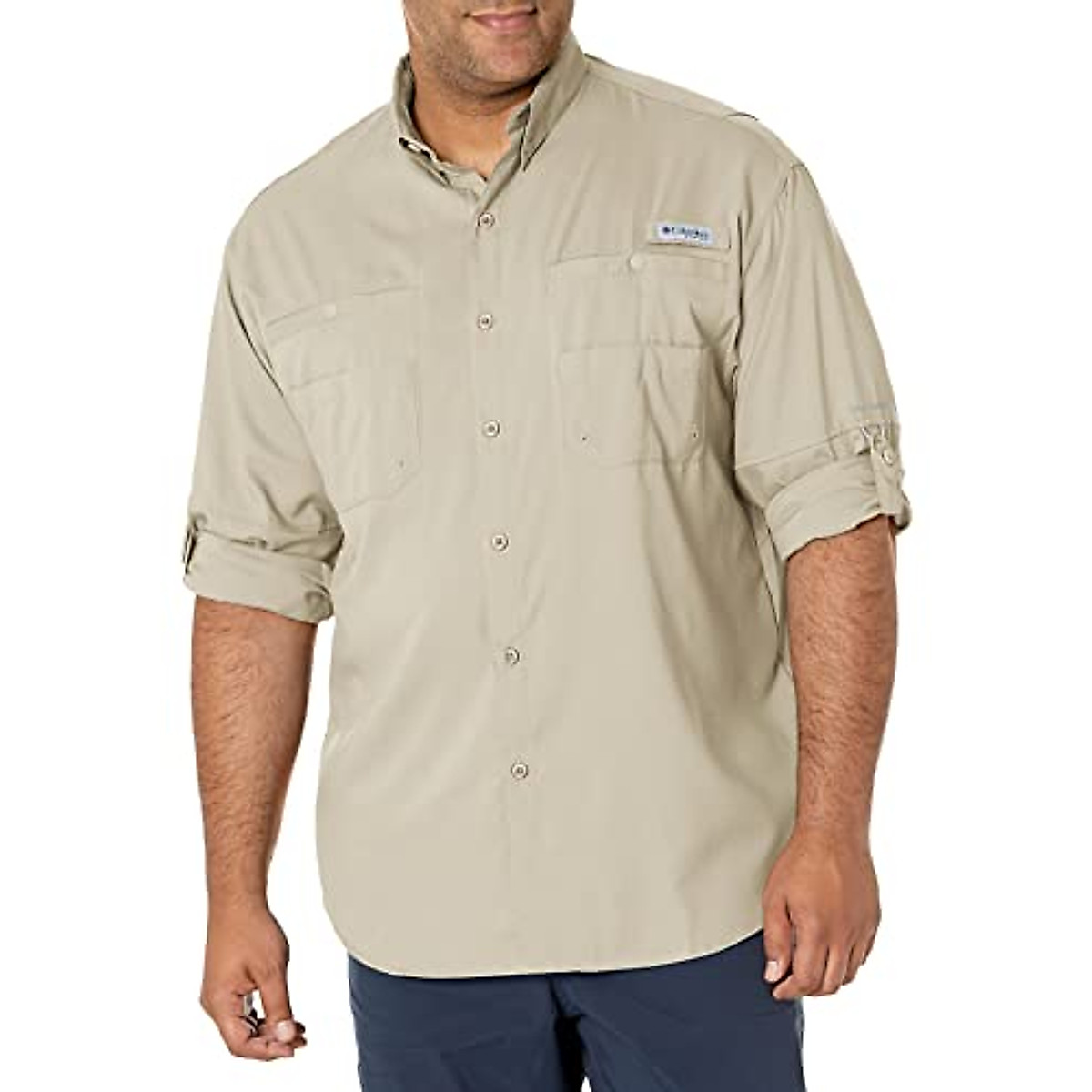 Columbia Men's Plus Tamiami II Long Sleeve Shirt, Fossil - Small